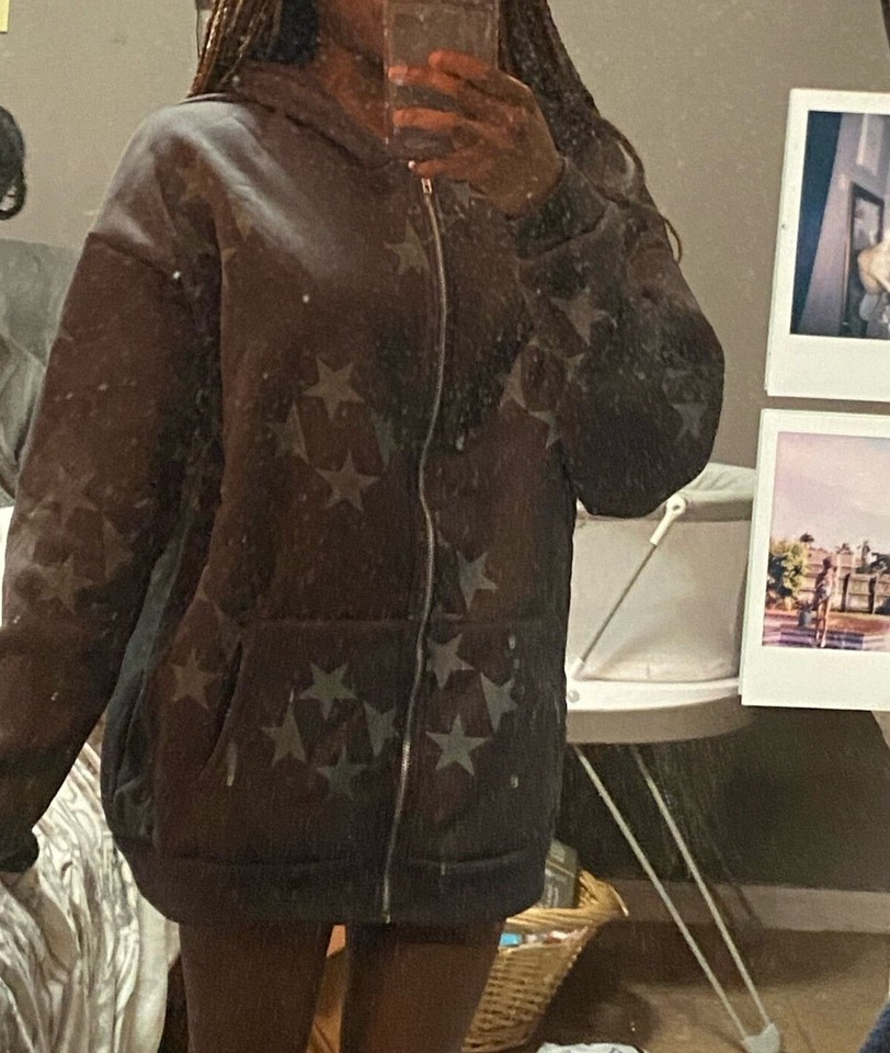 New Fashion Vintage Star Graphic Women Men Hoodie Sweatshirt Zip Up ...