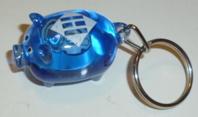 Blue Pig Piggy BANK figure keyring key chain 1.5" | eBay