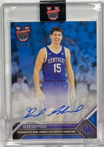Reed Sheppard 2023-24 Topps Bowman Now U BLUE Autograph Auto #d 25/49 ...