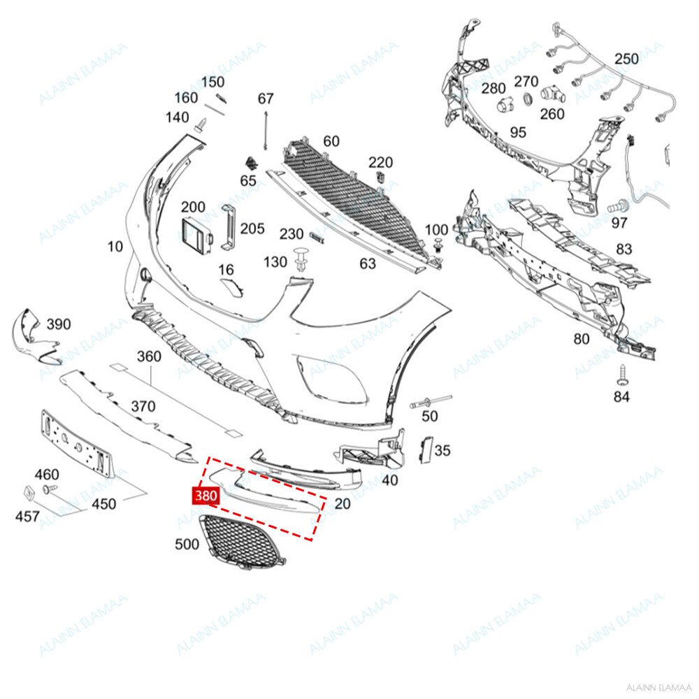 Front Bumper Molding Trim s Fit For Mercedes Benz GLS W292 2016-2019 ...