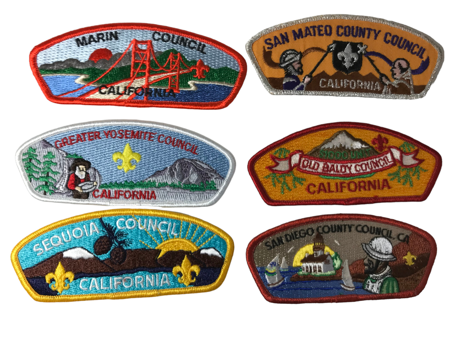Lot of California Councils 1/2 Dozen BSA CSPs Mint CSP Patches (BHP1675 ...