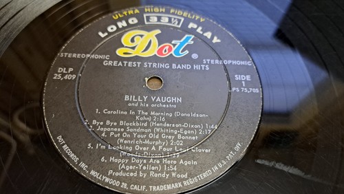 Billy Vaughn Greatest String Band Hits DOT DLP 25409 331/3 rpm No ...