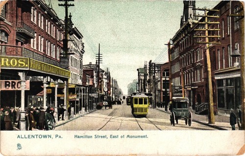 Allentown PA Hamilton Street East of Monument Tuck's Postcard c1905 | eBay
