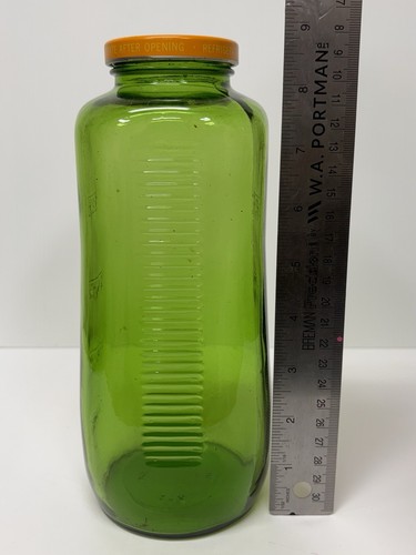 Vintage Green Glass 40oz Orange Juice Bottle-Wagner Breakfast Drink ...