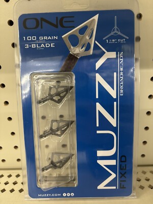 💫NEW Muzzy Broadheads ONE 100 Grain 3-Blade 1 1/8" Cut .046"Thick FAST ...