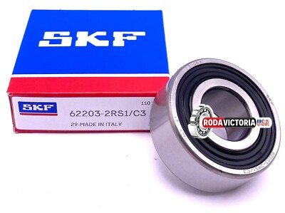SKF 62203 2RS1 C3 Deep Groove Ball Bearing, Rubber Sealed 17x40x16 mm ...