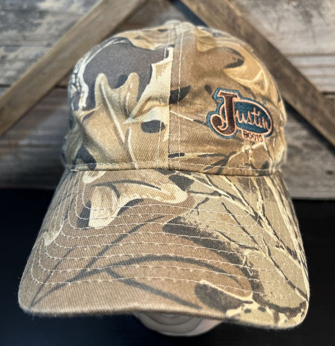 Justin Boots Camo Embroidered Logo Baseball SnapBack Cap Hat | eBay