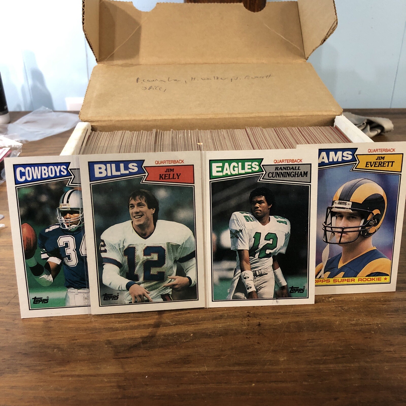1987 Topps Football Complete Set 1-396 Nrmt Jim Kelly RC Cunningham RC ...