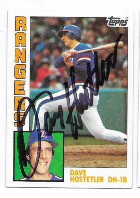DAVE HOSTETLER 1984 TOPPS AUTOGRAPHED SIGNED # 62 RANGERS | eBay