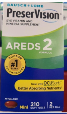 (210 CT) BAUSCH & LOMB PreserVision AREDS 2 FORMULA EYE VITAMIN MINI ...