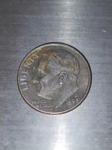 1998 Mint Error,MM,8,Roosevelt Dime Missing Clad Layer Obv/Rev. Free ...