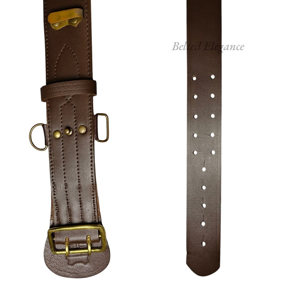 SAM BROWNE BELT with Shoulder Strap,Gun Holster,Pouch,Sword Knot&Frog ...