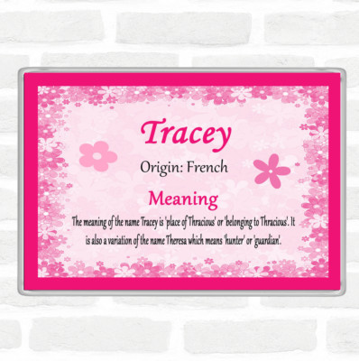 Tracey Name Meaning Jumbo Fridge Magnet Pink | eBay