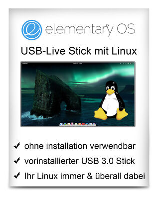 USB-Live Stick: Linux elementary OS 64Bit 32 GB USB 3.0 Stick | eBay