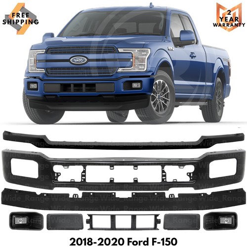 Front Bumper Paintable & Fog Light Assembly Kit For 2018-2020 Ford F ...