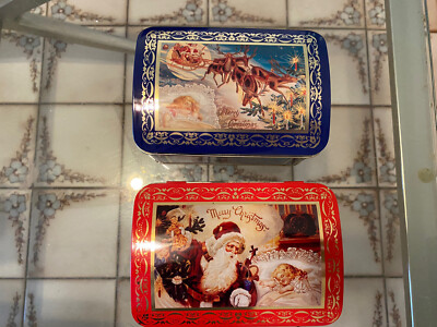 Vintage The Tin box Company of America Inc Christmas Tin Artwork Lot of ...