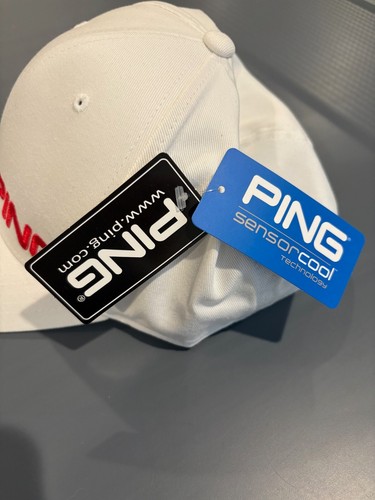 Lot of 3 PING Golf SensorCool FlexFit Structured Hat - White/Red - L/XL ...