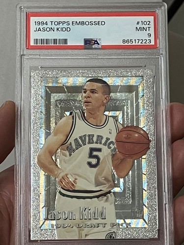 1994 Topps Embossed #102 Jason Kidd Mavericks RC Rookie HOF PSA 9 Mint ...