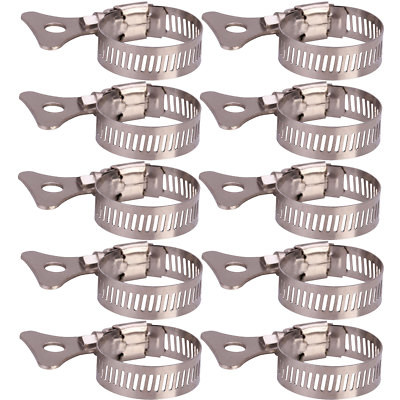 10pc Hose Clip Set Easy Turn Butterfly Jubilee Type Pipe Clamps 25 - 35 ...
