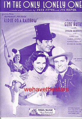 RIDIN' ON A RAINBOW Sheet Music "I'm The Only Lonely One" Gene Autry ...