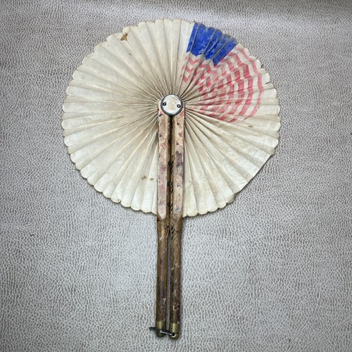 Early 1900's Patriotic Hand Fan 13 Star American Flag & Cuban Flag On ...