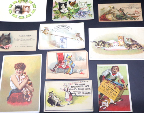 😺 19thC Cat Trade Card – Victorian Kittens Chromolithograph Advertising ...