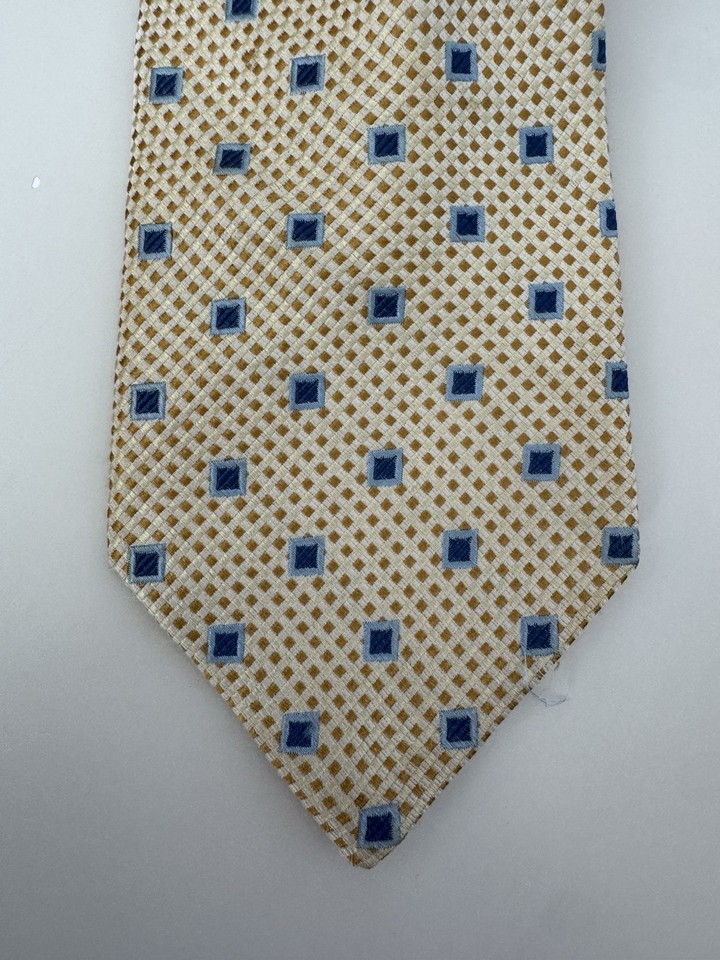 Nautica Yellow Silk Square Pattern Tie Classic Necktie | eBay
