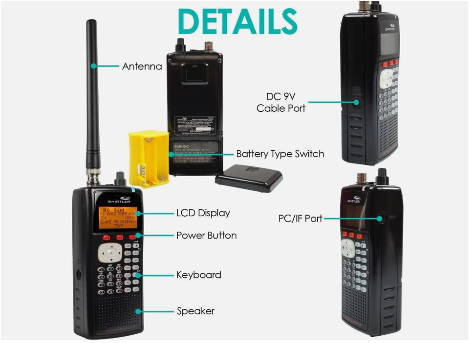 Whistler WS1040 Digital P25 Phase I Handheld Scanner Monitor police ...