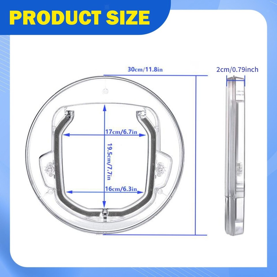 Cat Door Transparent Flap 4 Way Locking Pet Door PC Material ...