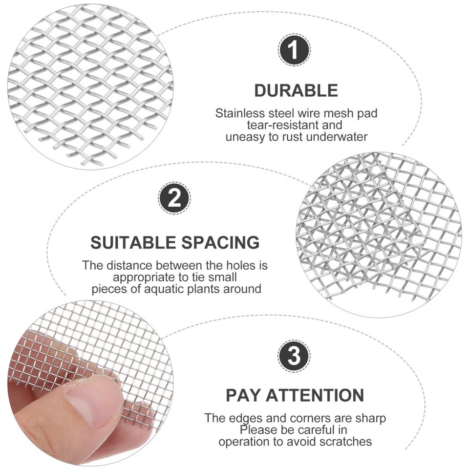 8pcs Stainless Steel Wire Mesh Pad for Aquarium Moss Plant Fixing | eBay
