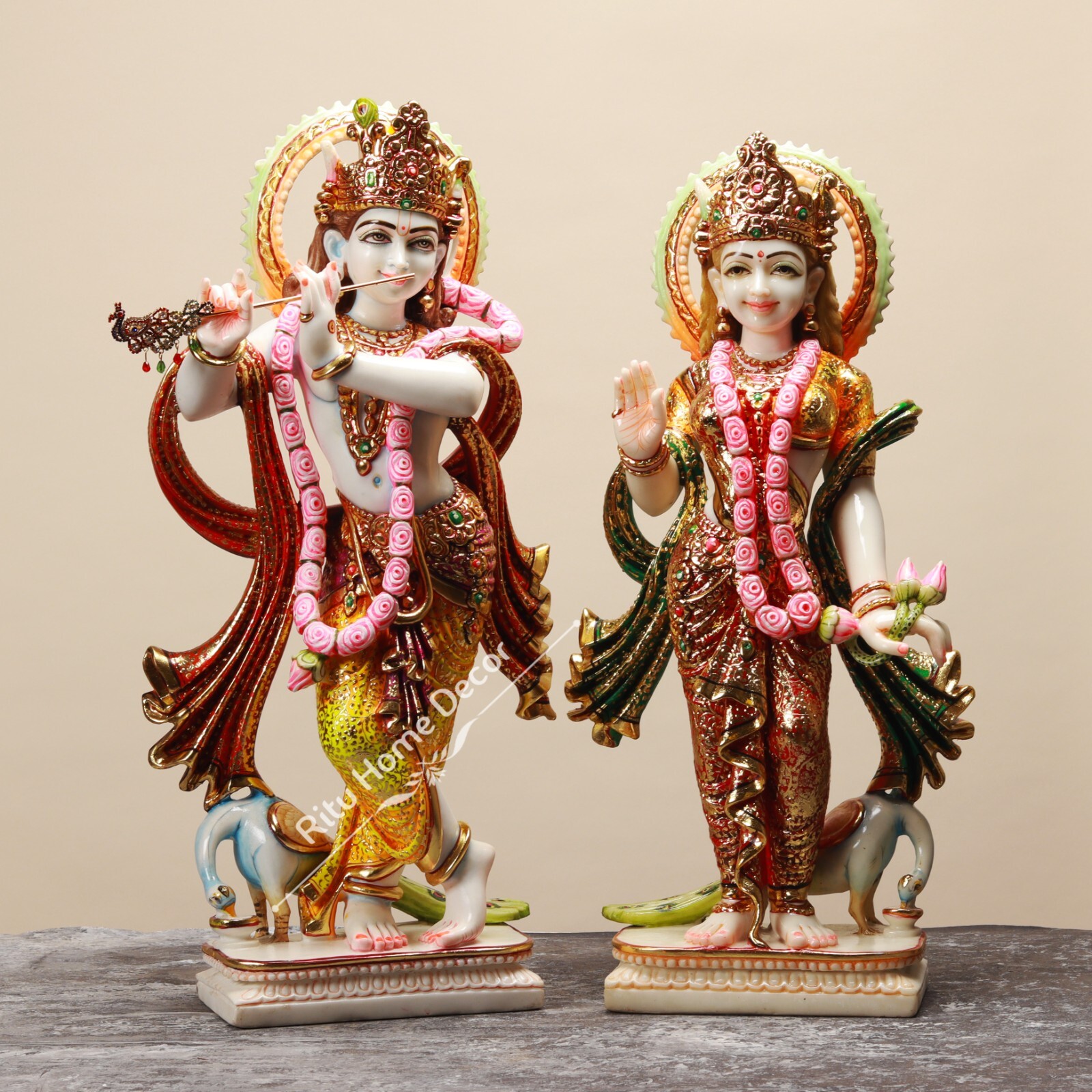 Radha Krishna Statue Radhika Madhav Idol Gopal Gopi Sculpture Girdhar ...