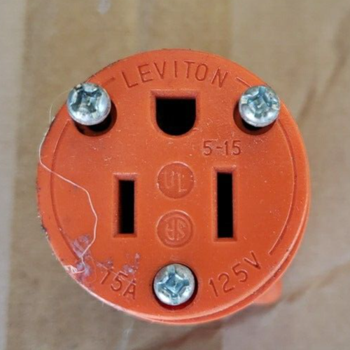 Leviton 15 Amp 125V 3 Wire Connectors Female Plug In Orange R51-515 | eBay