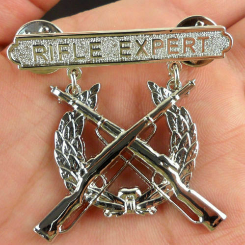 USMC US Marine Corps Rifle Qualification Expert Shooting Badge Pin for ...