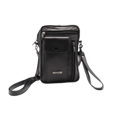 Black Gents Wrist Bag with Strap Utility Shoulder Small Bag Crossbody ...