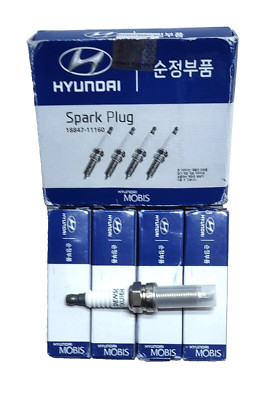 4pcs GENUINE HYUNDAI 18847-11160 Spark Plugs 11-16 Sonata Tucson Optima ...