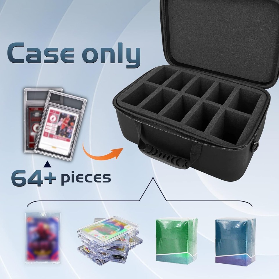 Graded Card Case Storage Box Fits for 64 Graded Sports Trading Cards ...