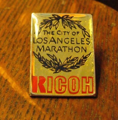 Los Angeles City Marathon Vintage Lapel Pin - Ricoh Camera Sponsor ...