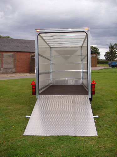 RACE SHUTTLE CLASSIC CAR TRANSPORTER-DANISH TROLLEY BOX VAN TRAILER ...