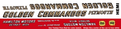 GOLDEN COMMANDOS PLYMOUTH 1963-1965 NHRA DRAG 1/24th - 1/25th Scale ...