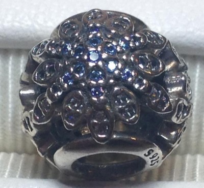Pandora "Crystallized Snowflake" SS. Blue & Clear CZ Charm Sale $38 ...