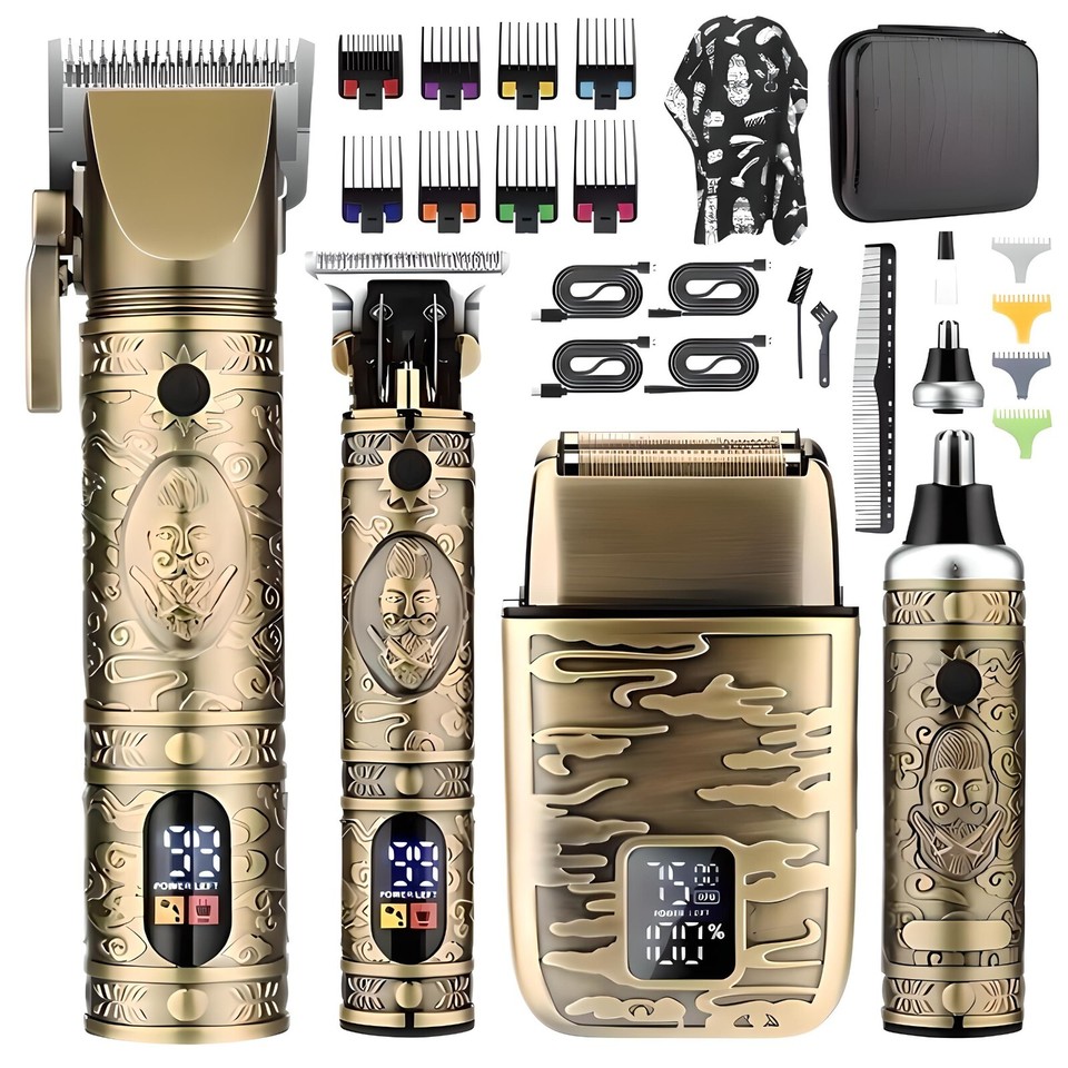 Hair Clipper men Trimmer Cordless Haircut metal body Grooming Kit T ...
