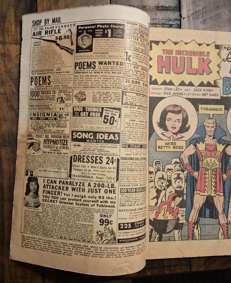Incredible Hulk #5 Jan 1963 First Appearance of Tyrannus Rare Early ...