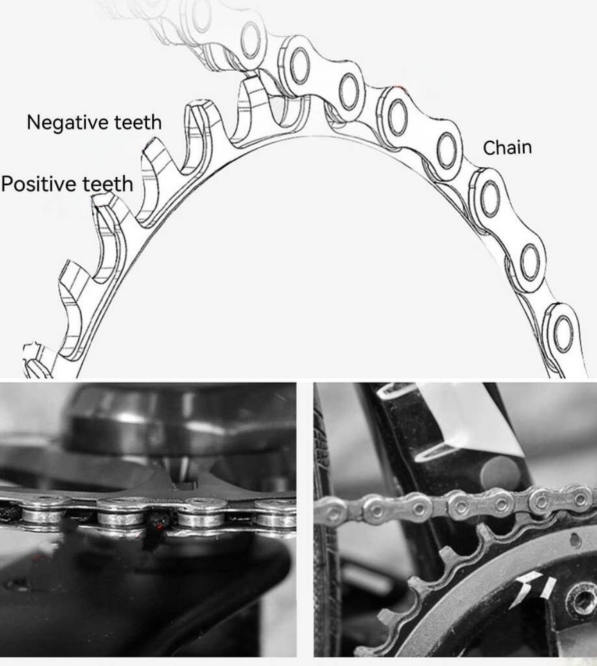 104BCD Narrow Wide Oval MTB Bike Chain Ring Compatible with Deckas,36T ...