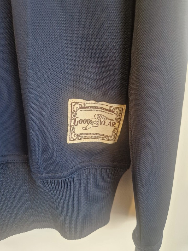 Good Year Retro Track Top Blue With Badges Long Sleeved Size Medium Vgc ...