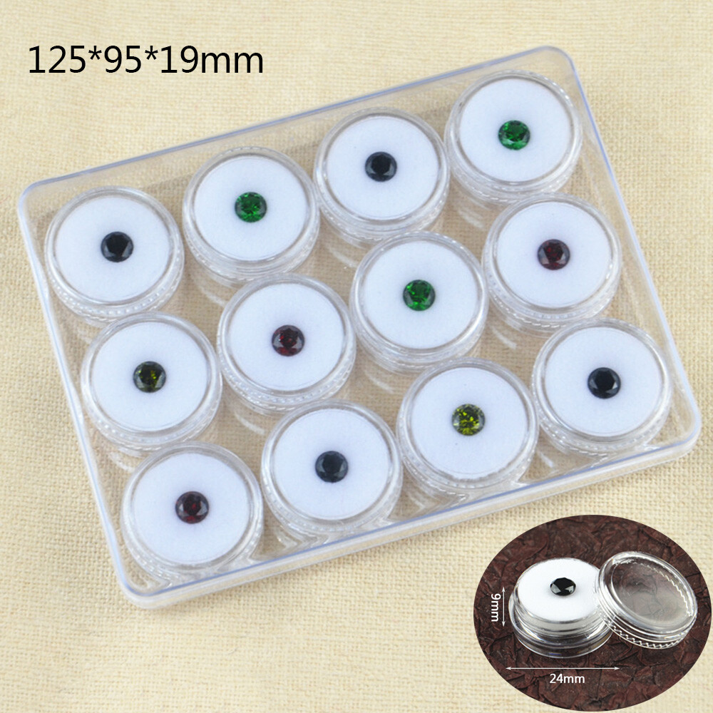 Loose Diamond Plastic Capsule Storage Box Jewelry Gem Beads Display ...