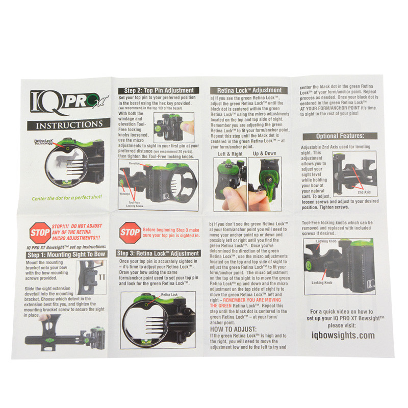Archery Compound Bow Sight Lock Micro 5 Pin .019" Adjustable Long Pole ...