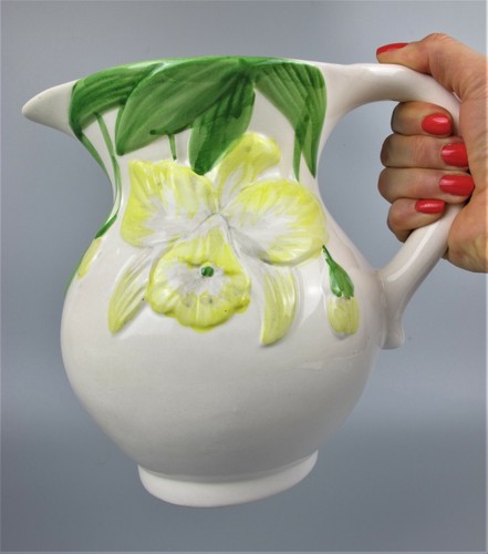 Large Ceramic Water Jug. Daffodil pottery/ceramic. Vintage. White. 1500 ml. 7.5" | eBay UK