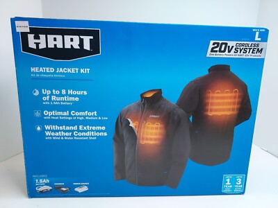 HART HEATED JACKET KIT MENS SIZE LARGE 20 V CORDLESS SYSTEM | eBay