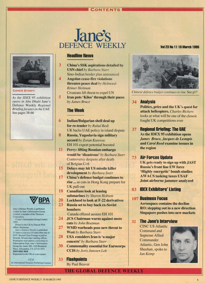 JDW - Jane's Defence Weekly Magazine (18 MARCH 1995) | eBay