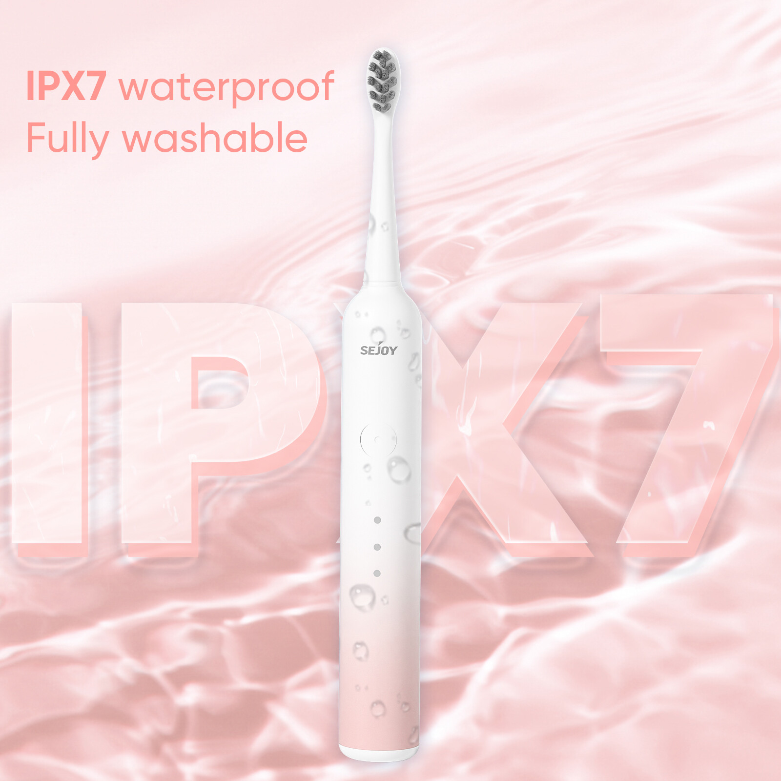 SEJOY Electric Toothbrush DuPont Bristles Deep Cleaning 8 Brush Heads ...